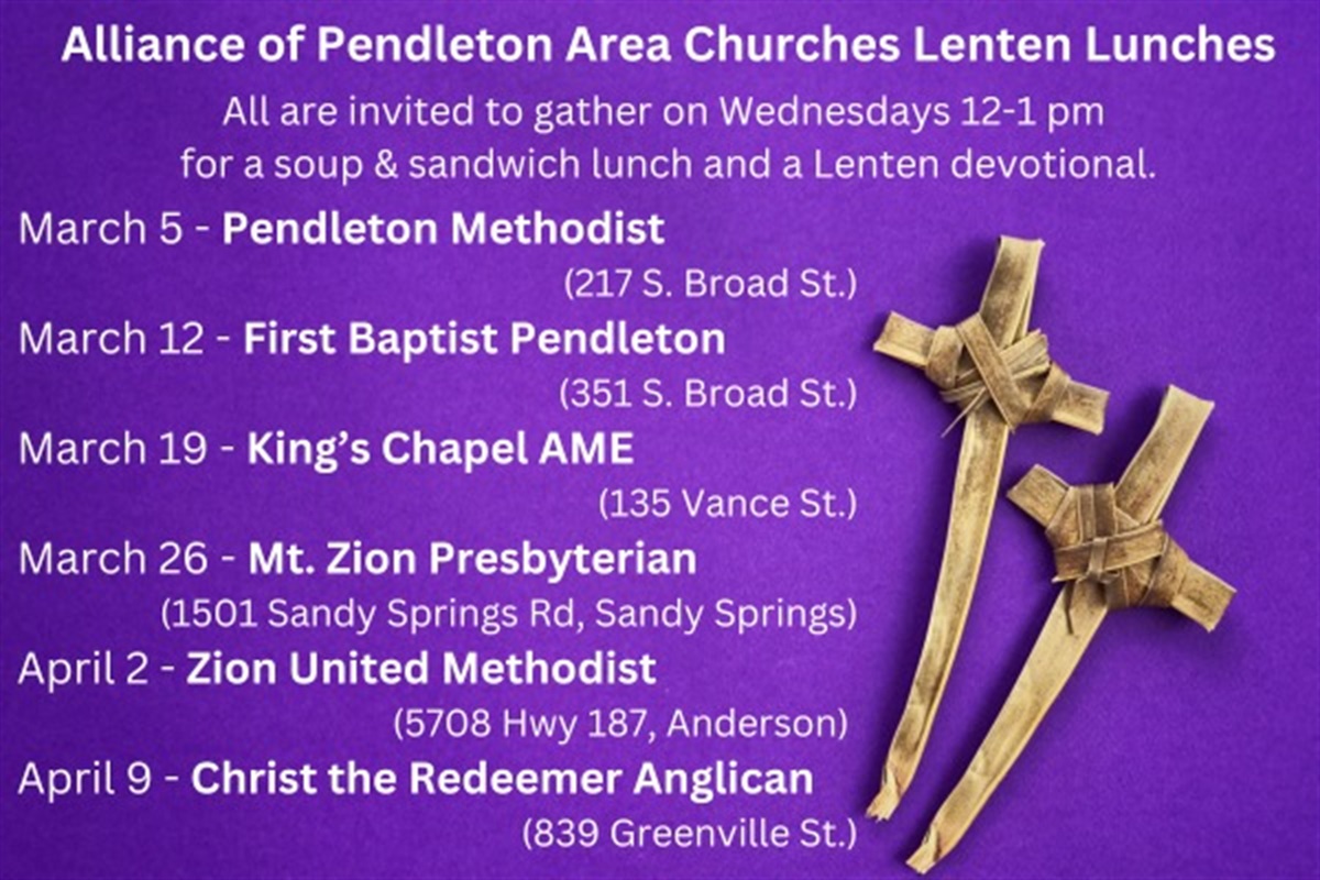 Lenten Lunches - Town of Pendleton, SC