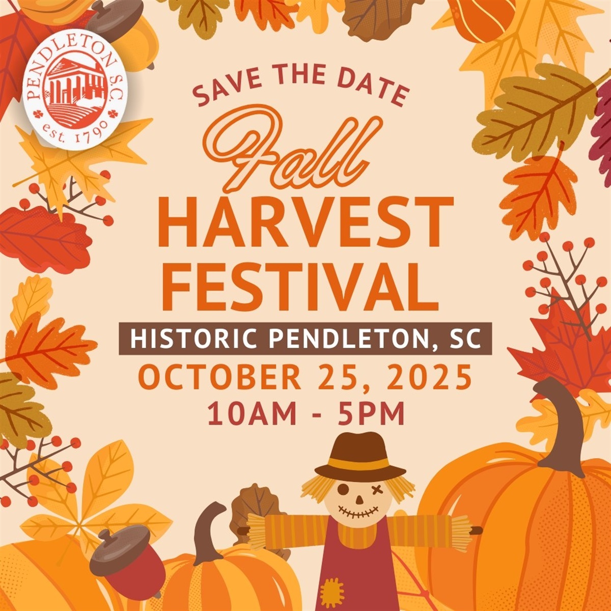 Fall Harvest Festival Vendor Applications WAIT LIST ONLY - Town of Pendleton, SC
